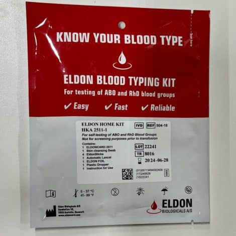 Eldon Card® Blood Typing Kit - Tactical Evolution Group